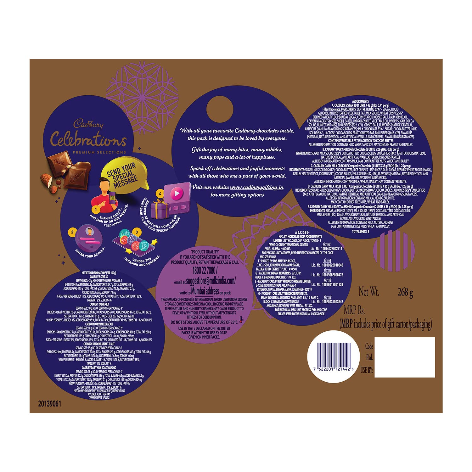 Cadbury Celebrations Gift Pack Contents