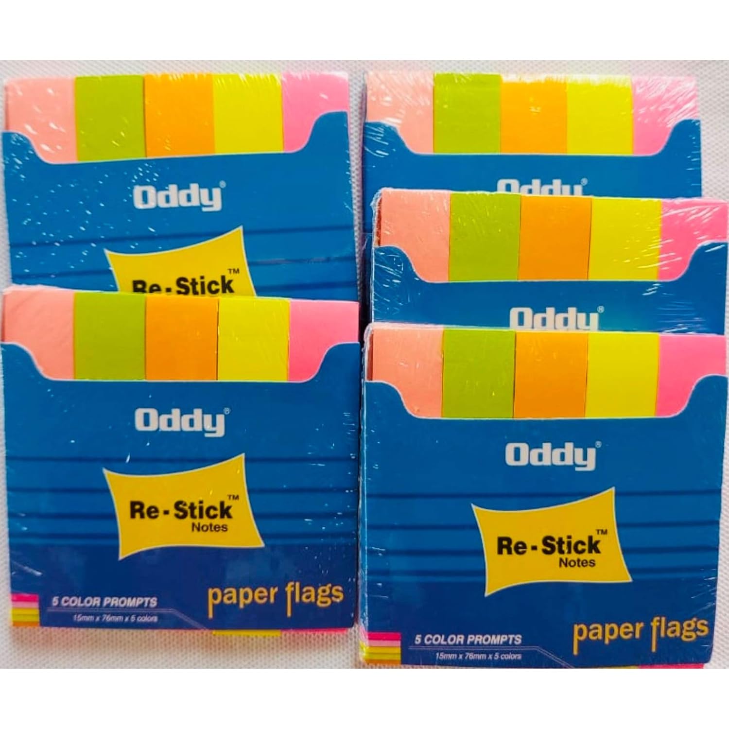 ODDY NEON PROMPTS Sticky Notes, Paper Flags 15 X 76 mm Multicolour ...