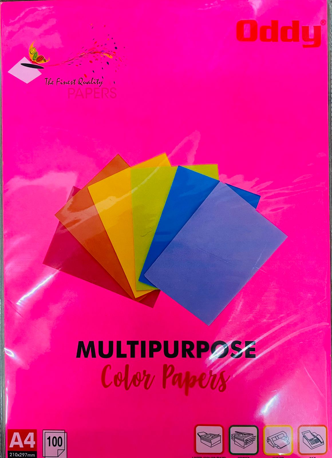 Oddy A4 Size Five Mix Color 100 Sheets Fluorescent Paper Buy Online